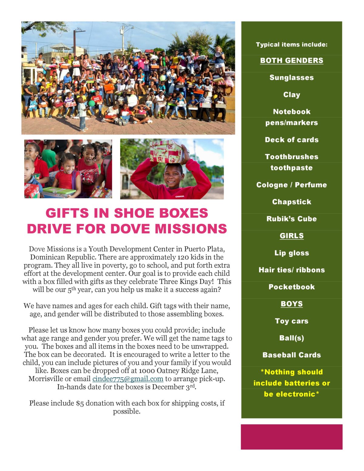 Dove Missions Holiday Shoebox Drive is BACK AGAIN! Ambassador Tonya and ...